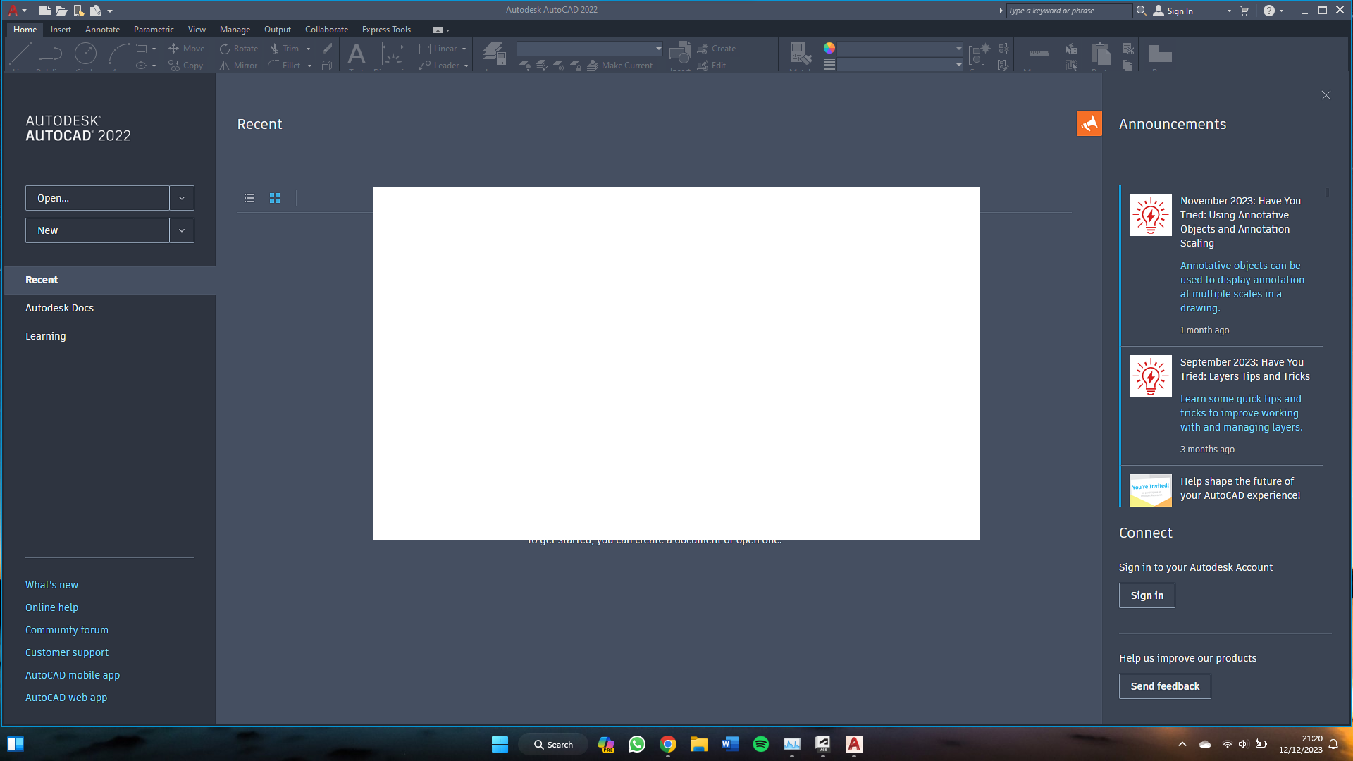 Why is there a white box in the middle of the screen after opening my ...