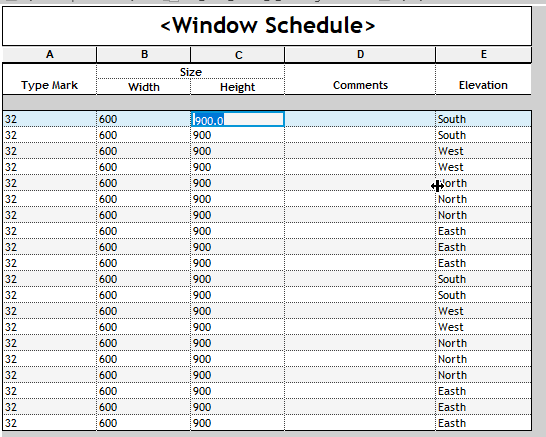 window schedule orientation/format - Autodesk Community