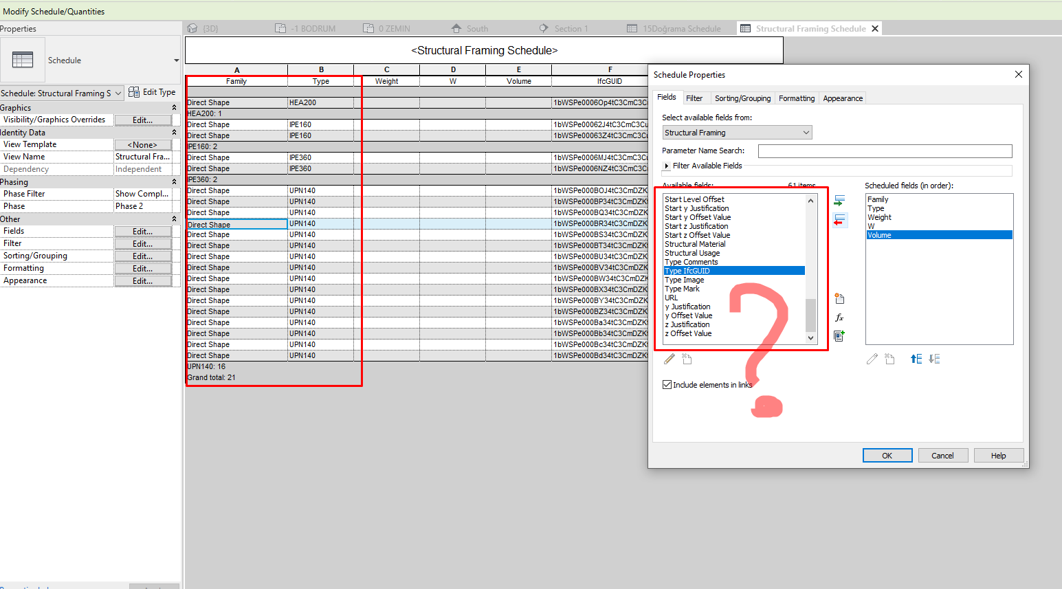 Imported IFC Model Parameters to Schedules - Autodesk Community