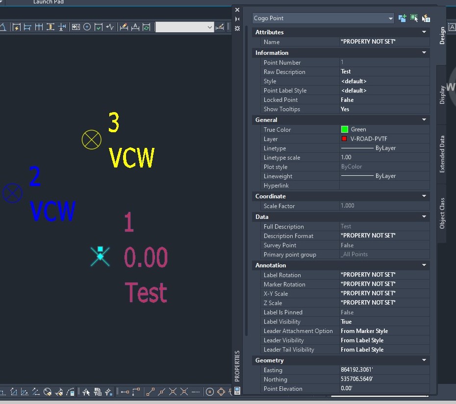 Solved: How do I override cogo point color without changing its layer? - Autodesk Community
