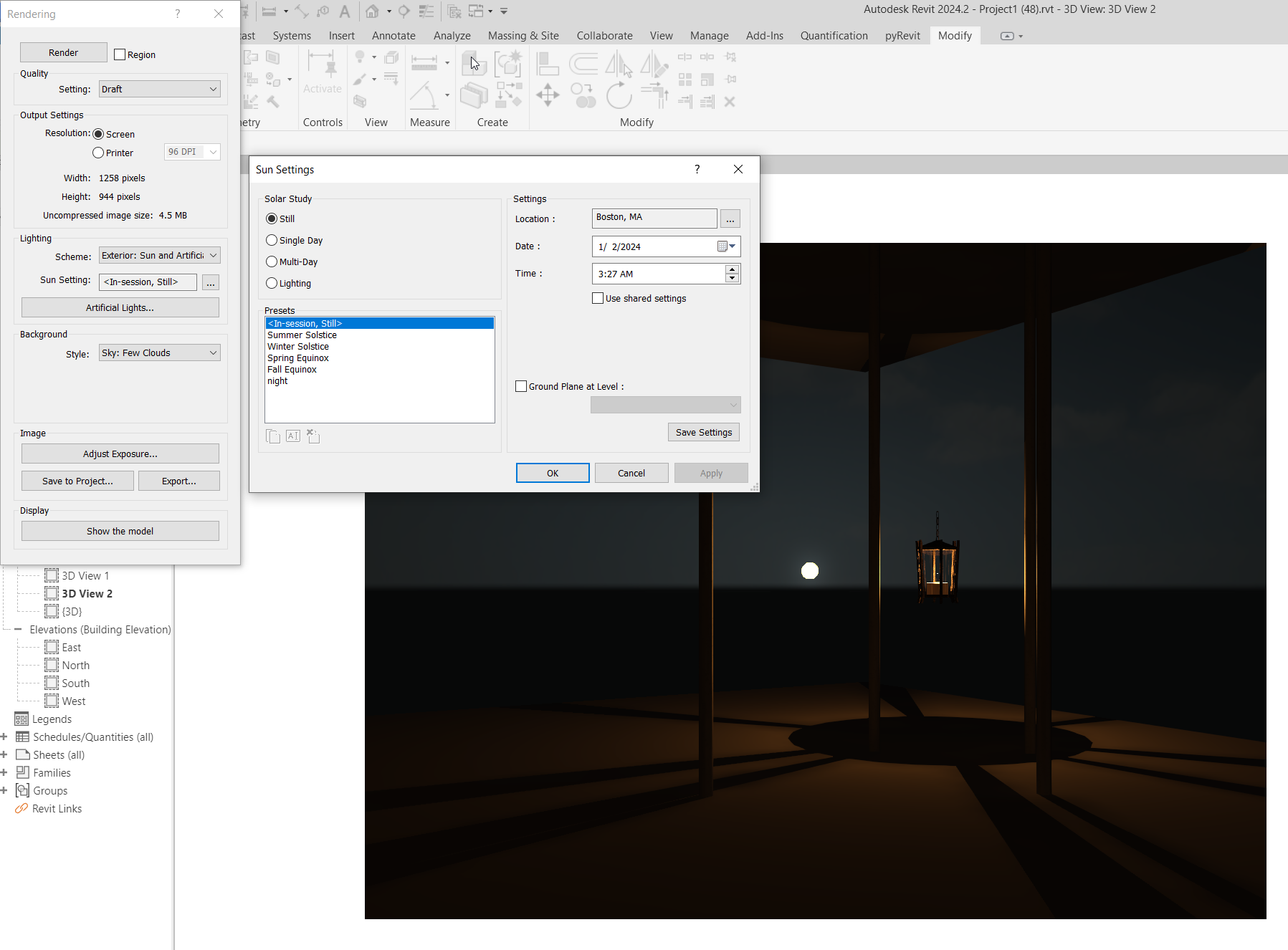 Solved: What is the proper setting for a night rendering? - Autodesk ...