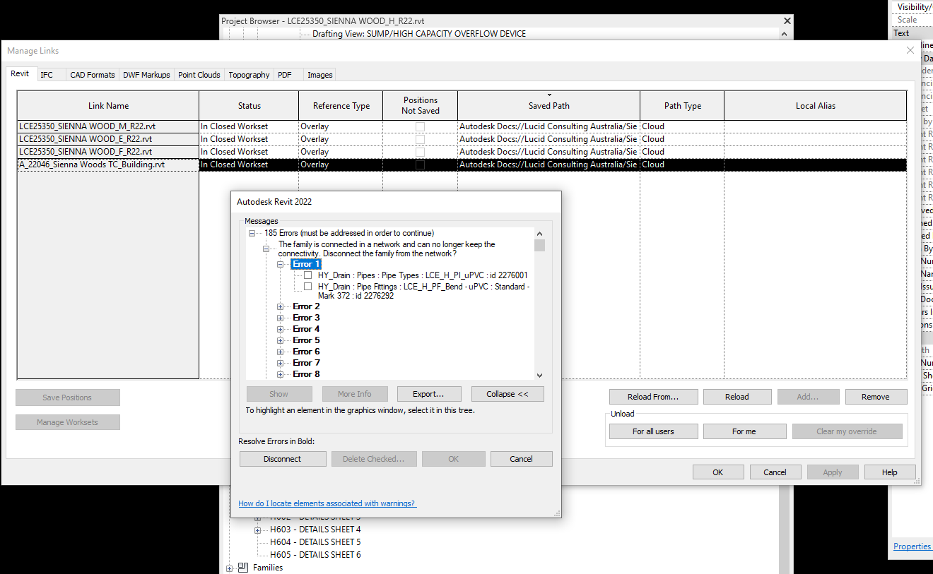 Solved: Piping elements being deleted and disconnected when linked architectural model is ...