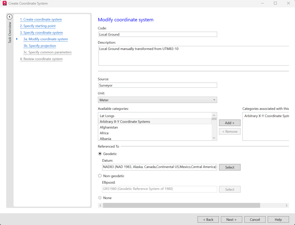 Solved: Creating a Local Ground Coordinate System Automatically Transformed From UTM Grid ...