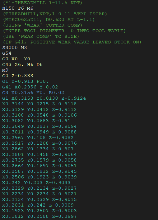 Wear Comp Allowance With Threadmill Toolpath & Thread Milling Posting ...