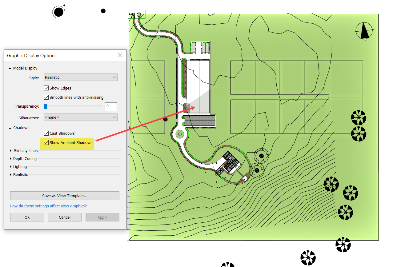 Realistic Visual Style Shadow only showing on half of Floor Plan ...