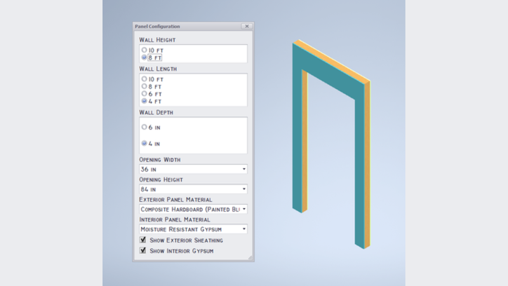 Basic Wall Panel with Door Opening Sample Inventor Assembly - Autodesk ...