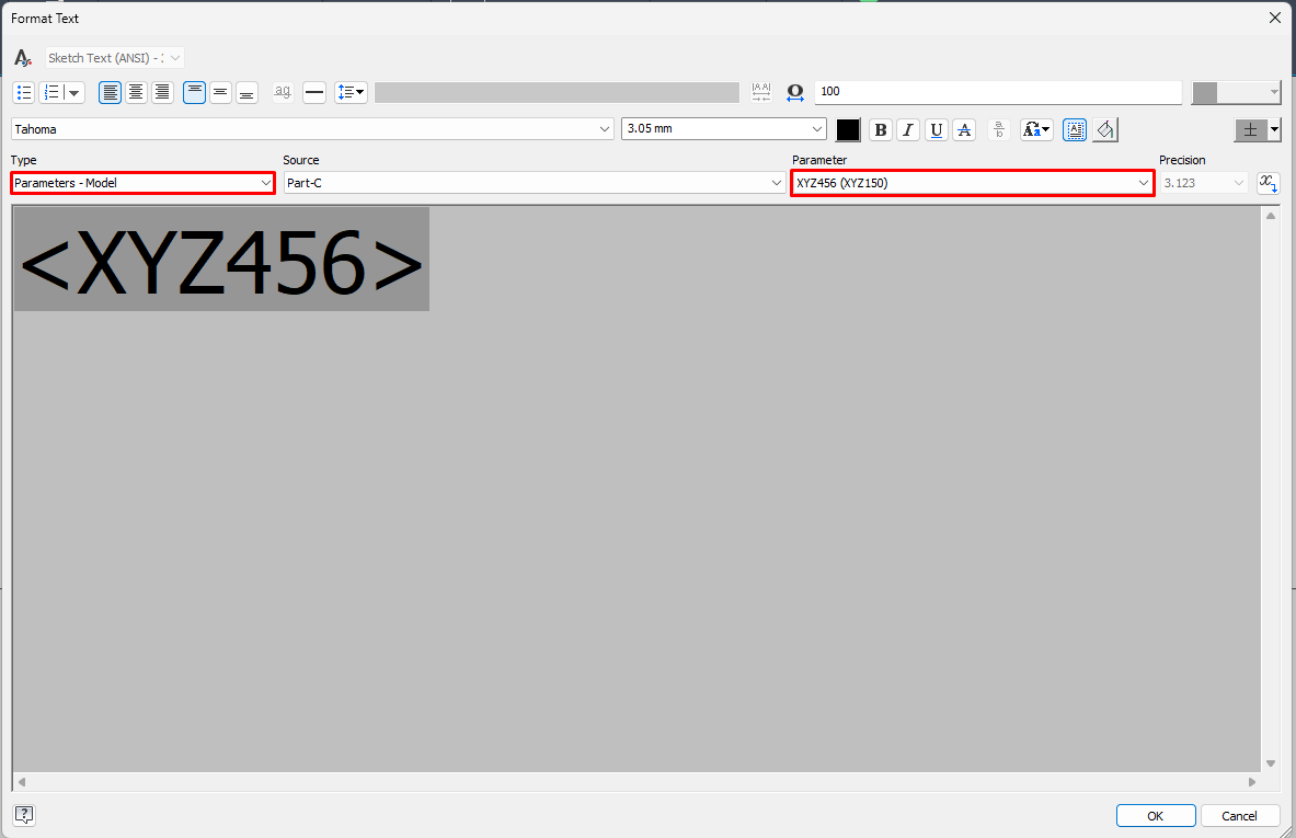Solved: Can't extrude solid from a sketch in an .ipt after linking a Text parameter from a ...