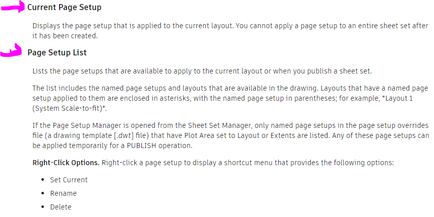 Page Setup Manager- purpose of listing asterisk - Autodesk Community