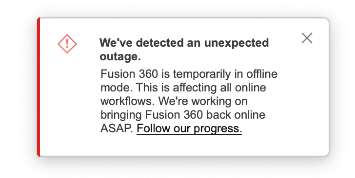 Getting an error message - We've detected an unexpected outage ...
