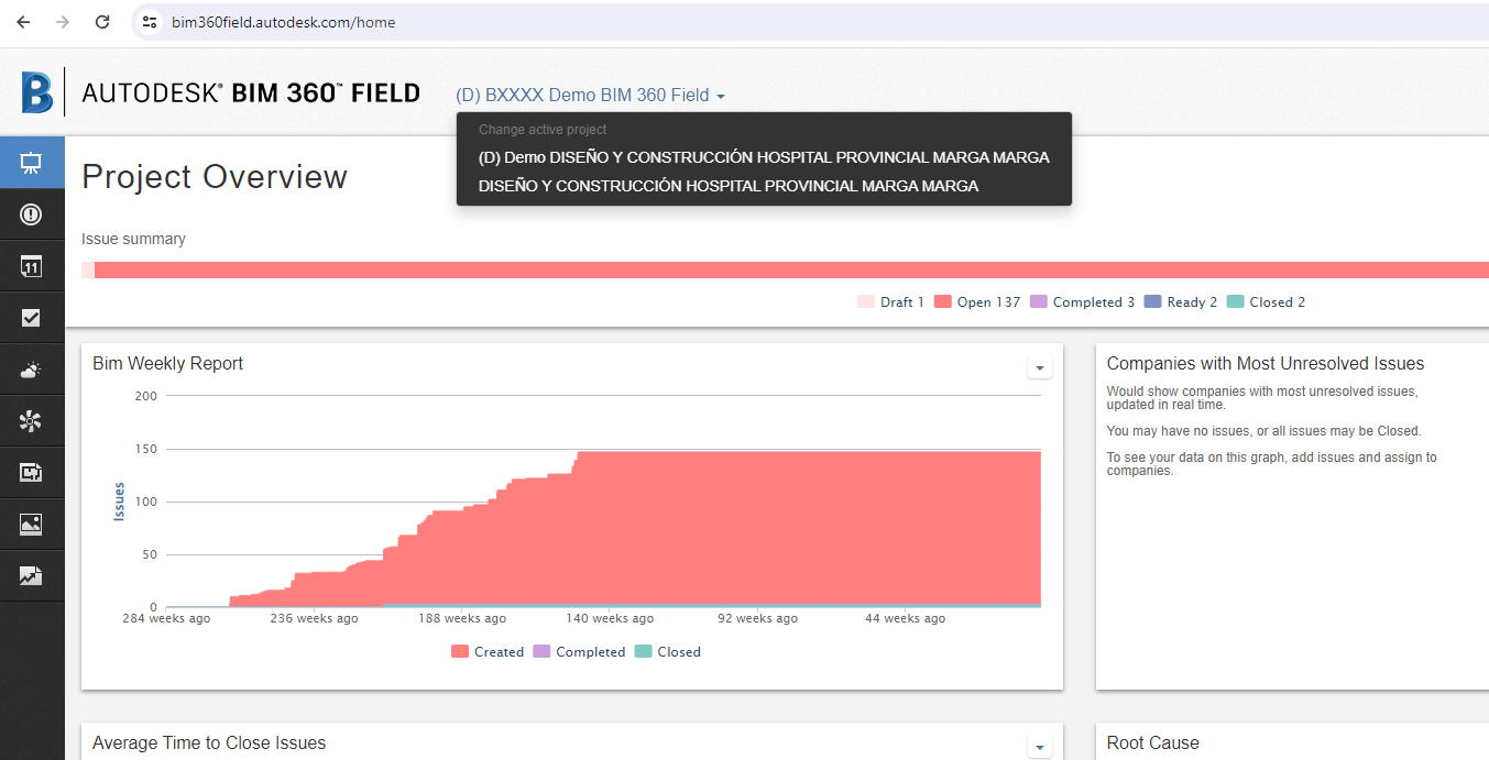 No se muestra el proyecto en el menú desplegable de BIM 360 Field - Autodesk Community