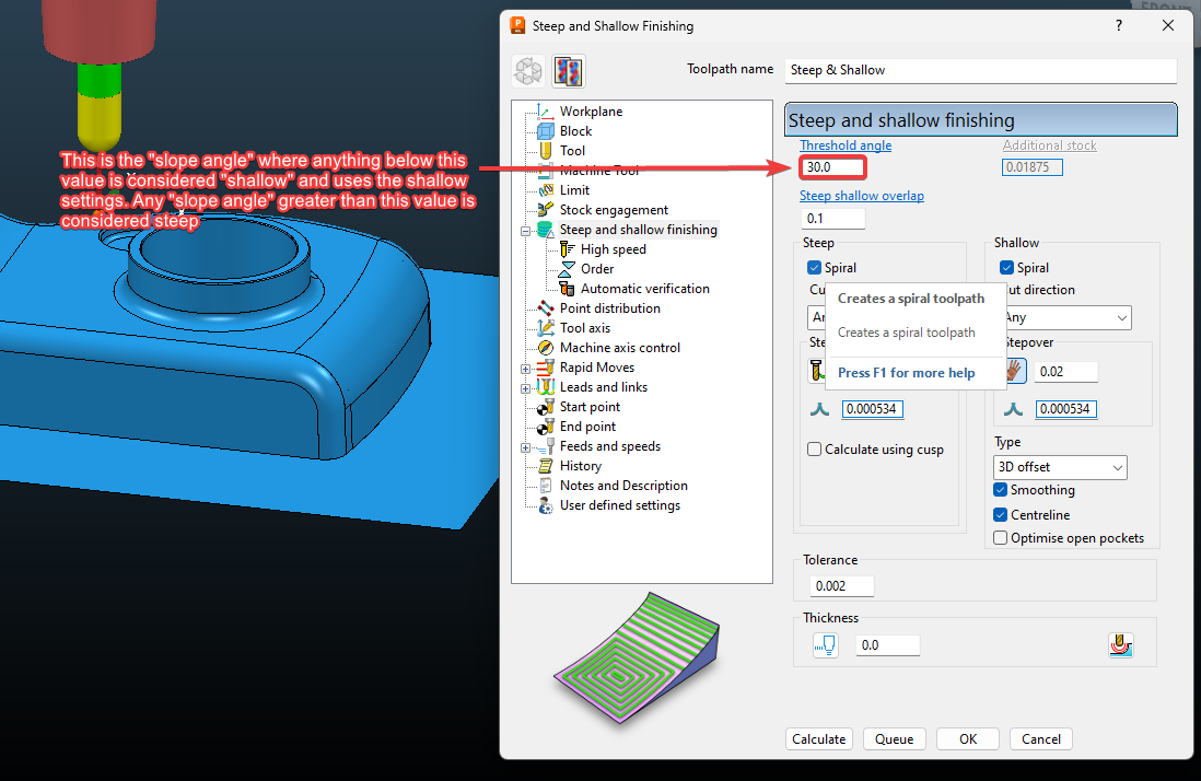 Solved: What exactly does the word "shallow" mean in the PowerMill ...