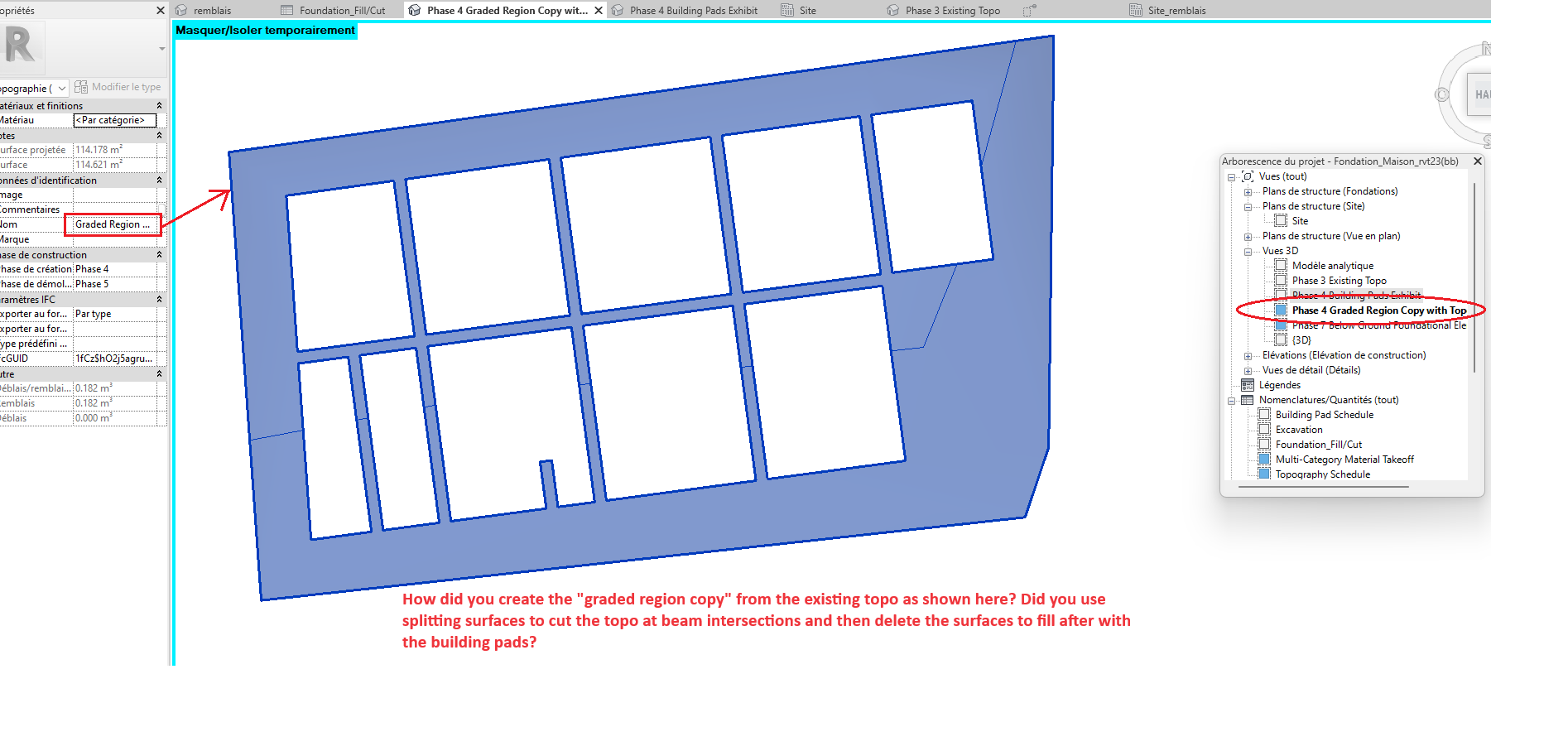 Solved: Splitting a site into different areas according to their level and construction phases ...