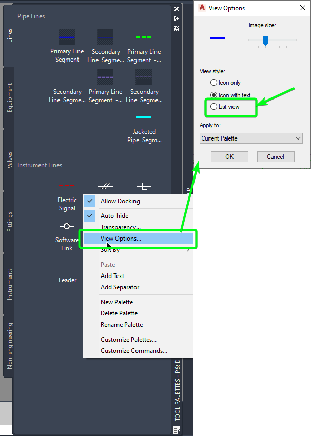 Solved: How to make P&ID Objects description visible in Tool Palettes ...