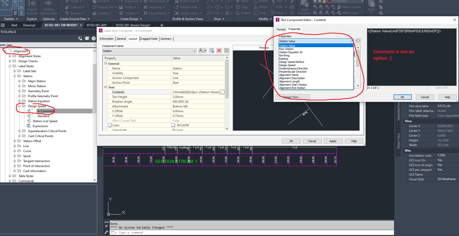 Profile Band / Alignment Label to show custom data - Autodesk Community