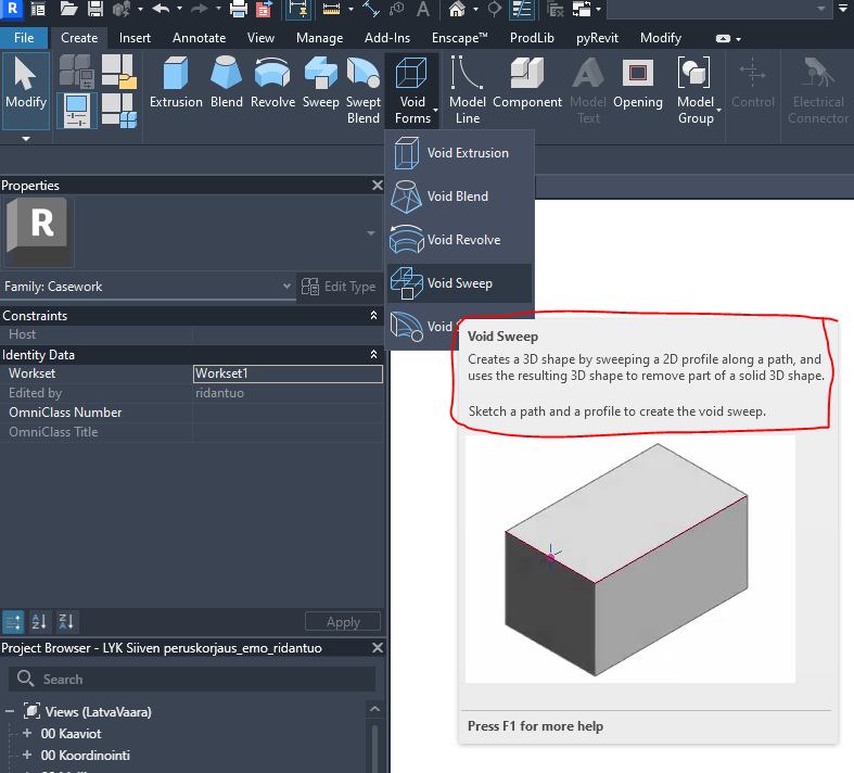 Need help making casework family beveled edge along curve - Autodesk ...