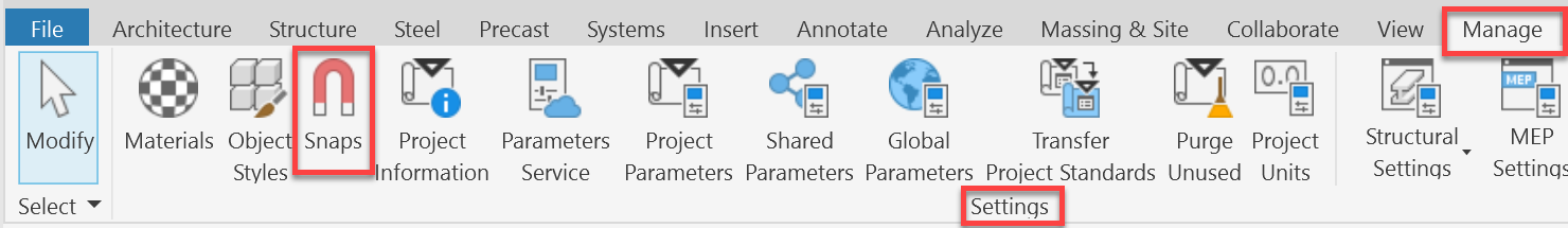 How to customise the snap settings in Revit 2024