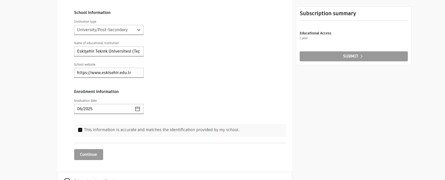 Solved: I can't click submit or contuniue while i am trying to get my student trial. - Autodesk ...