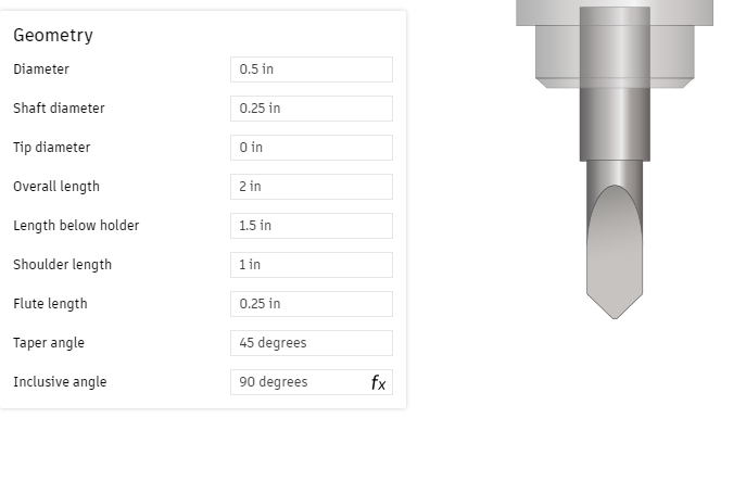 Chamfer edge with 90 degree V bit - Autodesk Community