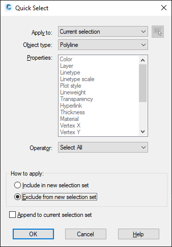 Solved: Deselect similar based on object type - Autodesk Community