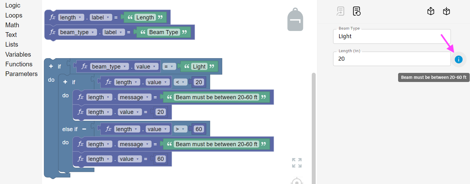 Solved: Informed design codeblock rule questions: Message boxes, and limiting input values ...