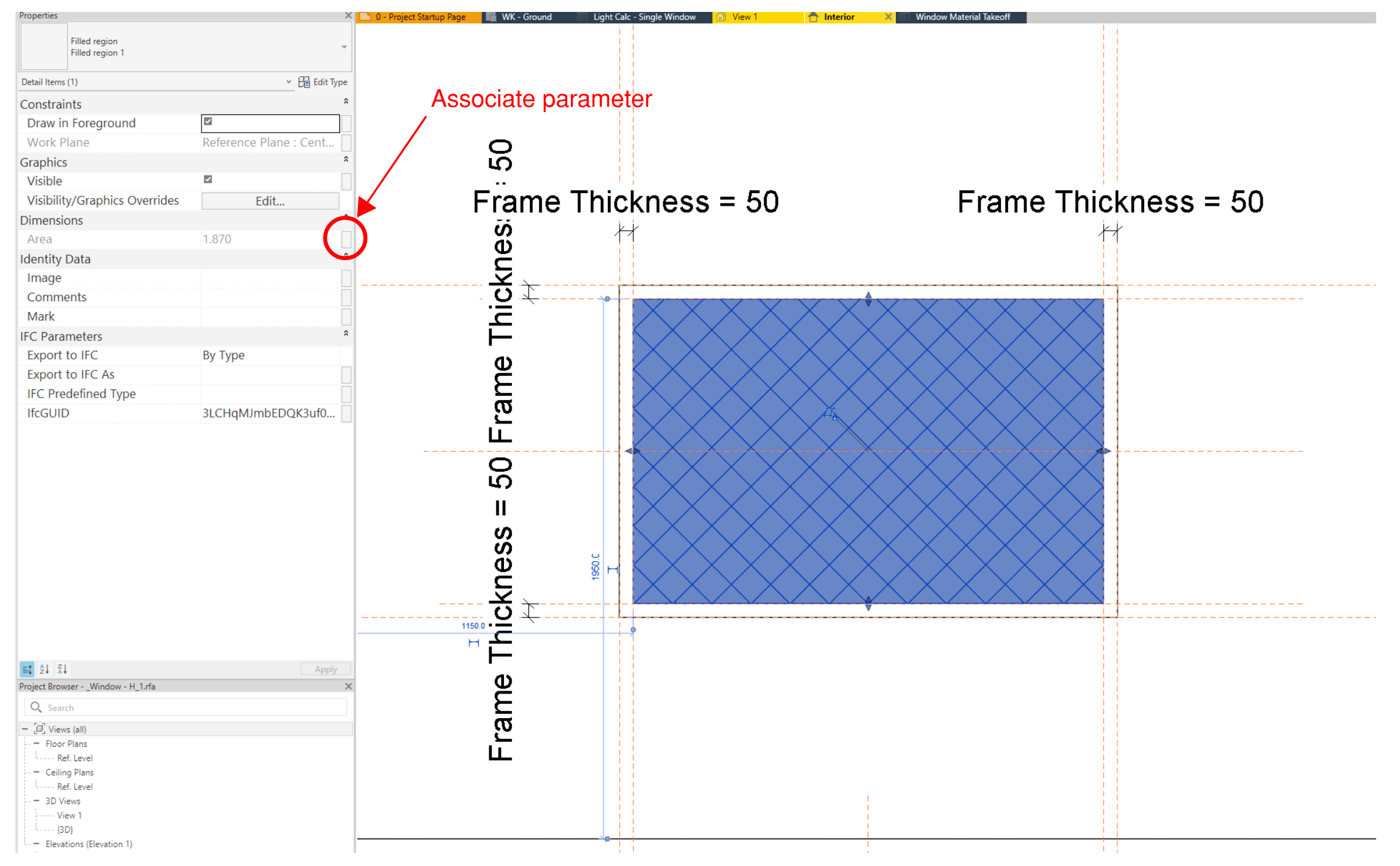 Associating the default 'Area' parameter from Filled regions within a family? - Autodesk Community