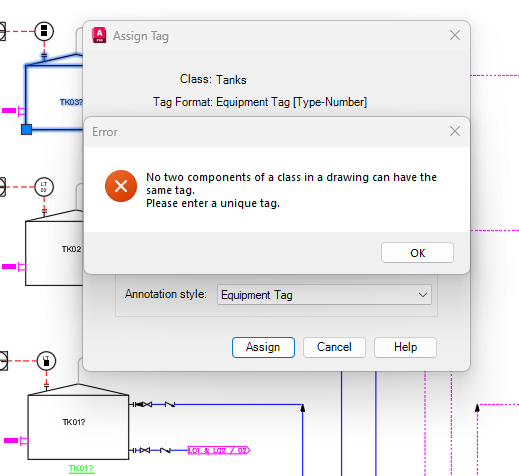 Solved: Error on Please enter unique tag? - Autodesk Community