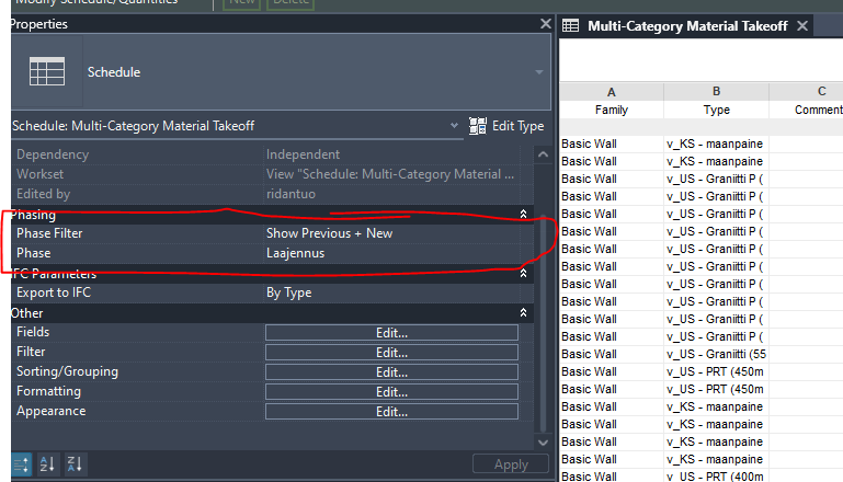 phace parameter in multiple categories take off - Autodesk Community