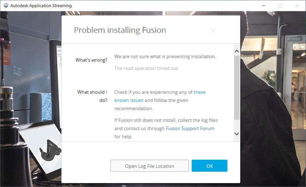 Solved: Fusion fails to update, or install from new - Autodesk Community