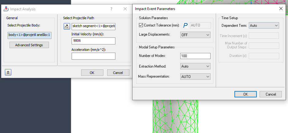 Warning E5078, Fatal Error E5076 in impact analysis and deformation and contour display issue ...