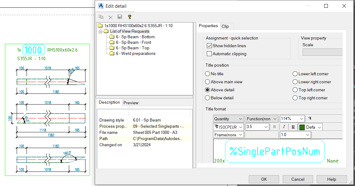 Solved: Always having three views for all Beam single part drawings - Autodesk Community
