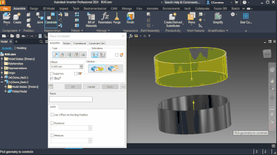 Constraint point to point with offset positive and negative - Autodesk Community