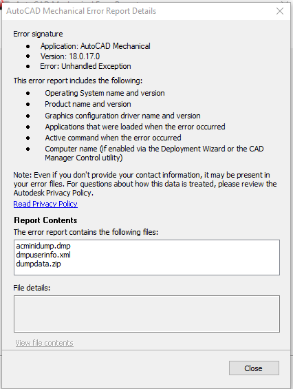Solucionado: A software problem has caused Autocad Mechanical to close ...