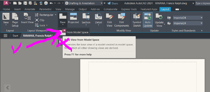 Question Regarding Selecting A Base In Layout Autodesk Community