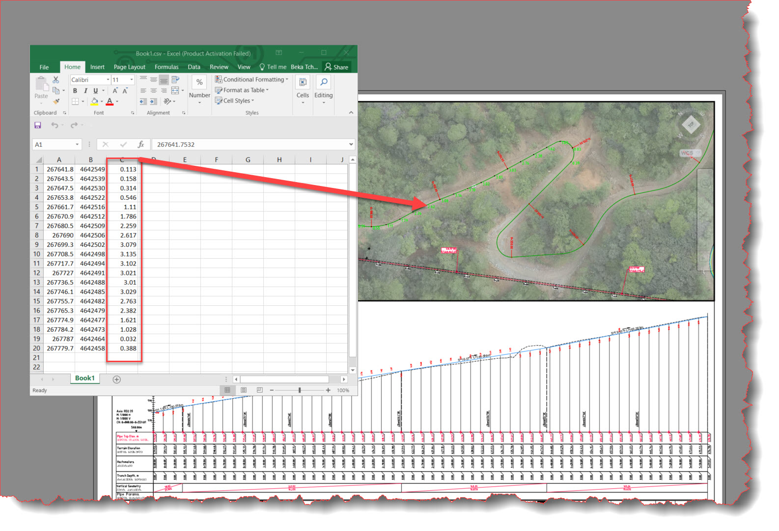 Alignment label showing {Profile1 Elevation Minus Profile2 Elevation ...