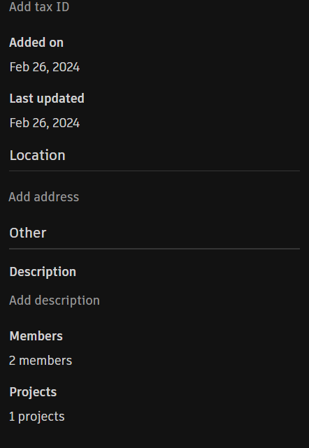 Within Account Admin, Companies - show list of projects and members ...