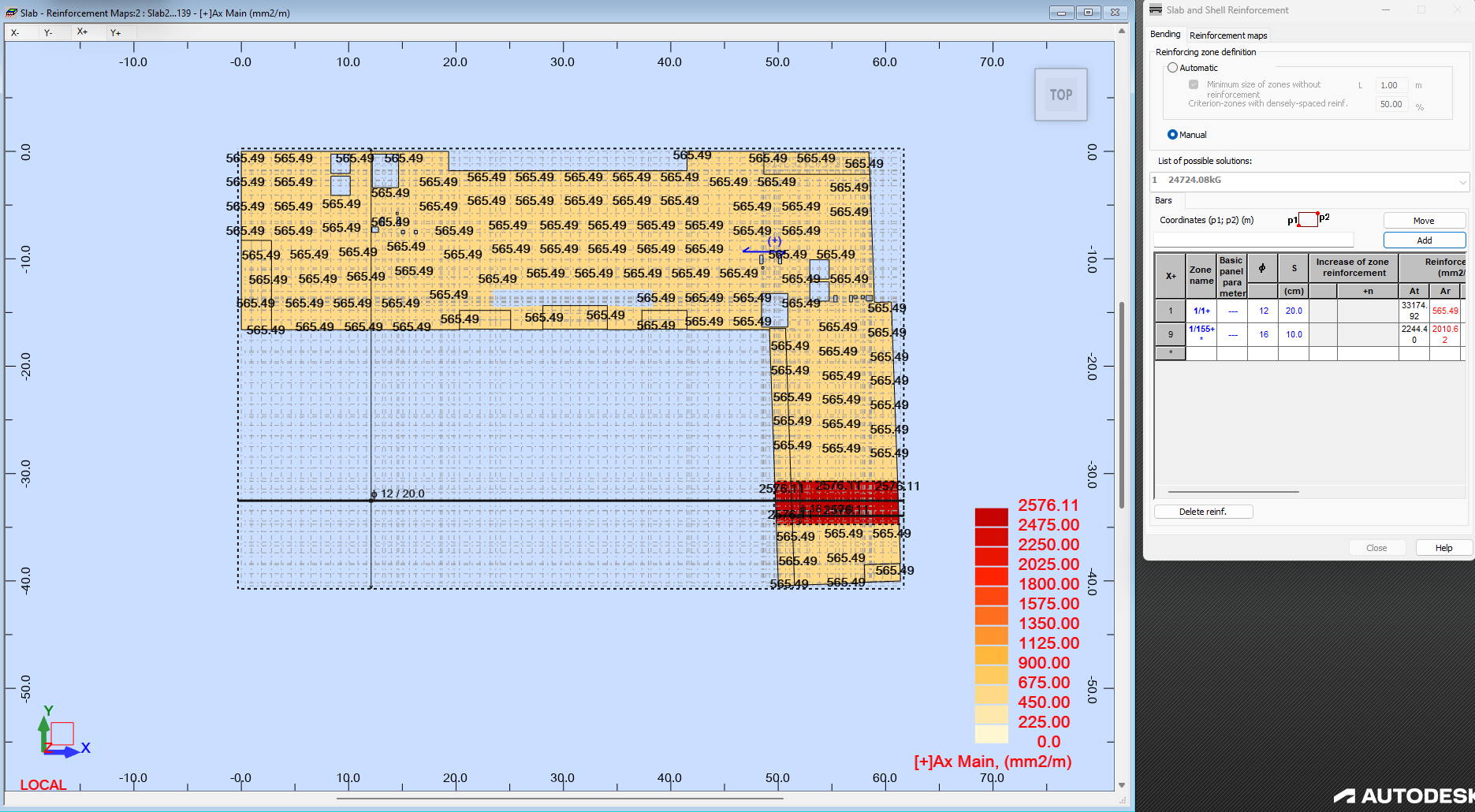 Calculating Deflection with manually provided reinforcement - Error in reinforcement definition ...
