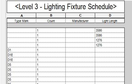 Light fixture length in schedule not populating - Autodesk Community