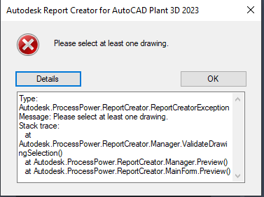 Report creator facing error - Autodesk Community