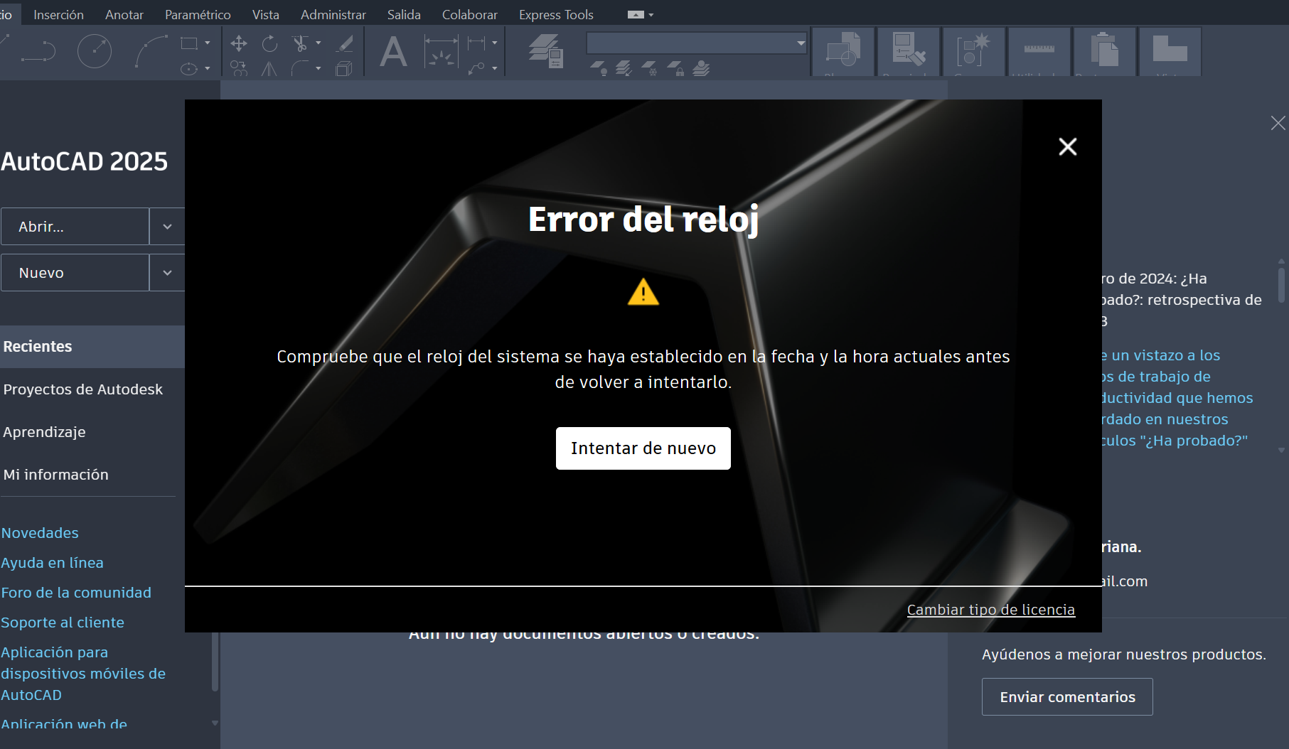 Solucionado: Error del reloj en AutoCAD 2025 - Autodesk Community