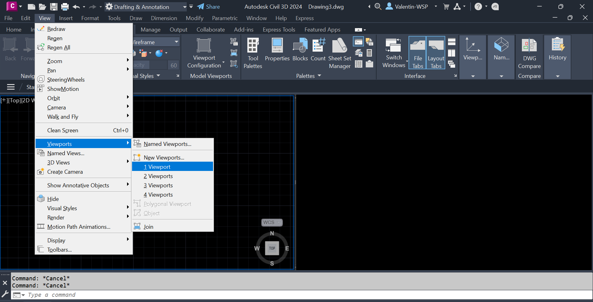 Solved: Drawing opens only on left half of the screen in modelspace - Autodesk Community