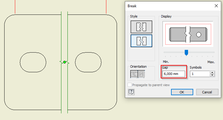 Solved: Break gap smaller by default - Autodesk Community
