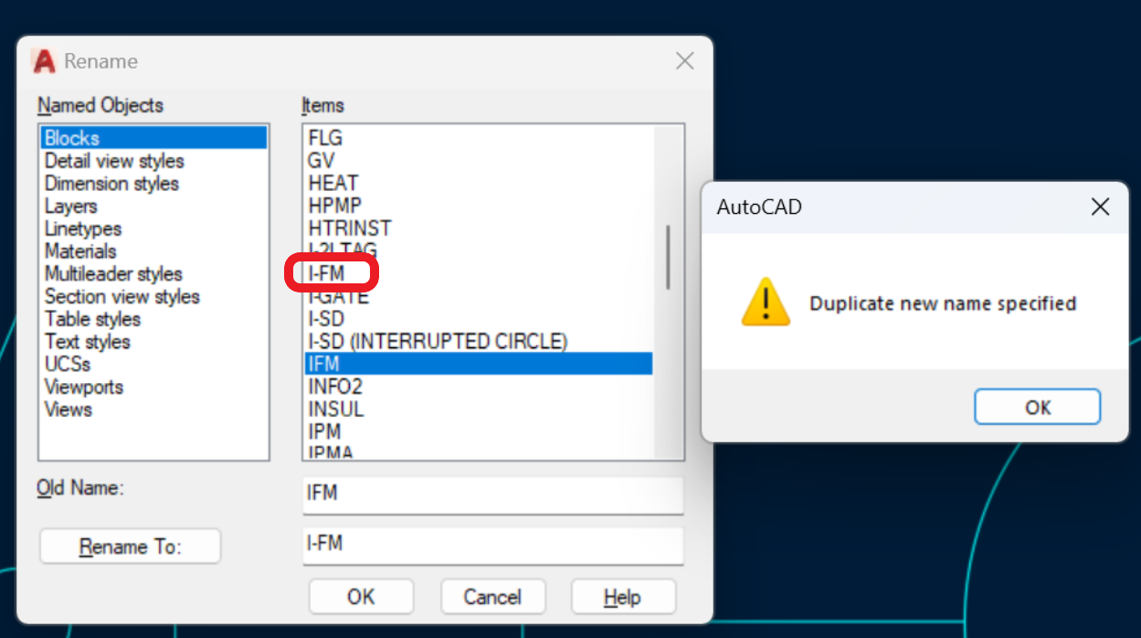 Solved: Renaming blocks error - Autodesk Community