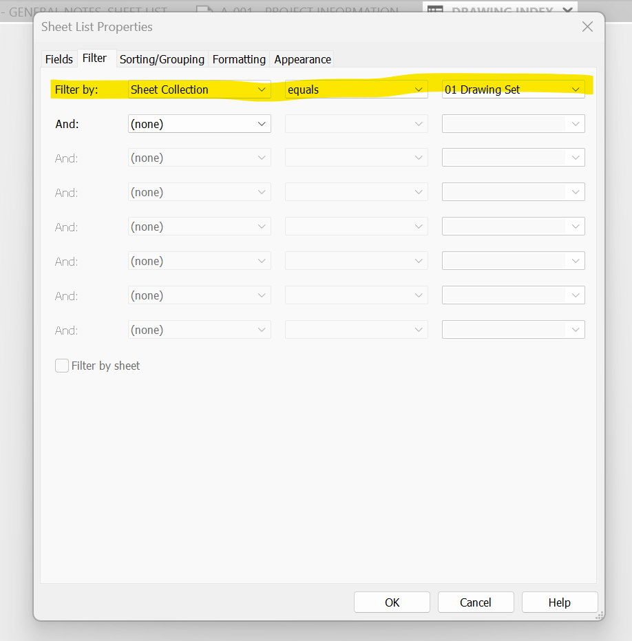 Sheet Collection - Sheet Index Filter - Autodesk Community
