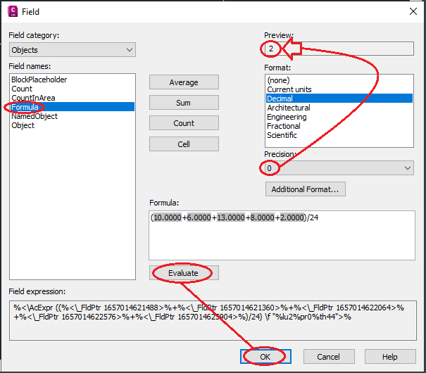 how make field result ceil-roundup - Autodesk Community