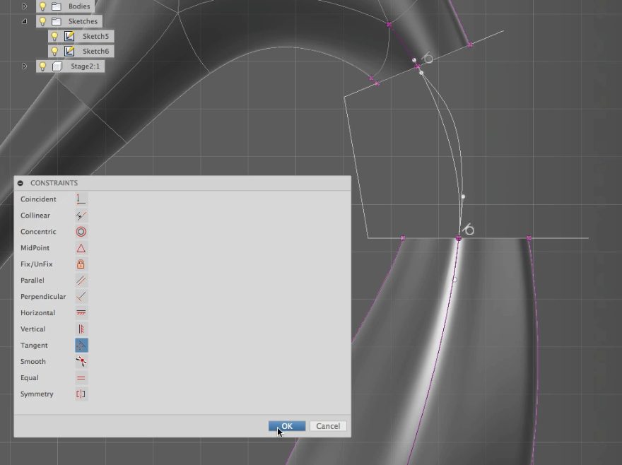 Bashing My Head Against Smooth Tangent Spline Constraint And 3d Sketches Autodesk Community