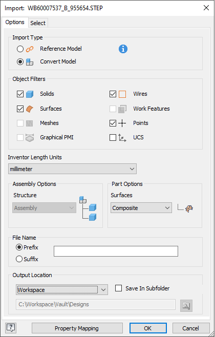 Selecting a location when importing files into the workspace. - Autodesk Community