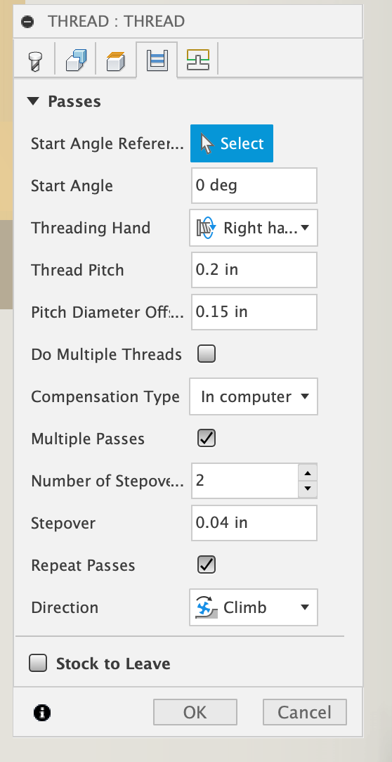 Solved: Thread: Threadmill mills below my bottom height? - Autodesk Community