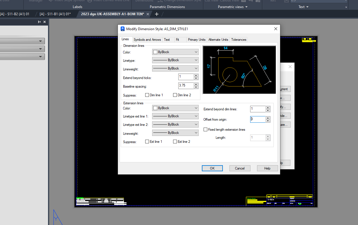 Solved: DIMENSION EXTENTIONS LINES - OFFSET - Autodesk Community