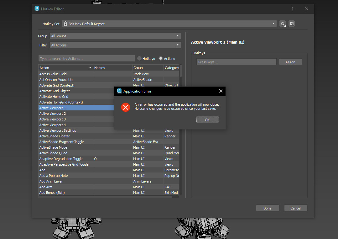 Solved: Assigning New Hotkey Immediately Causes Max to Crash? - Autodesk Community