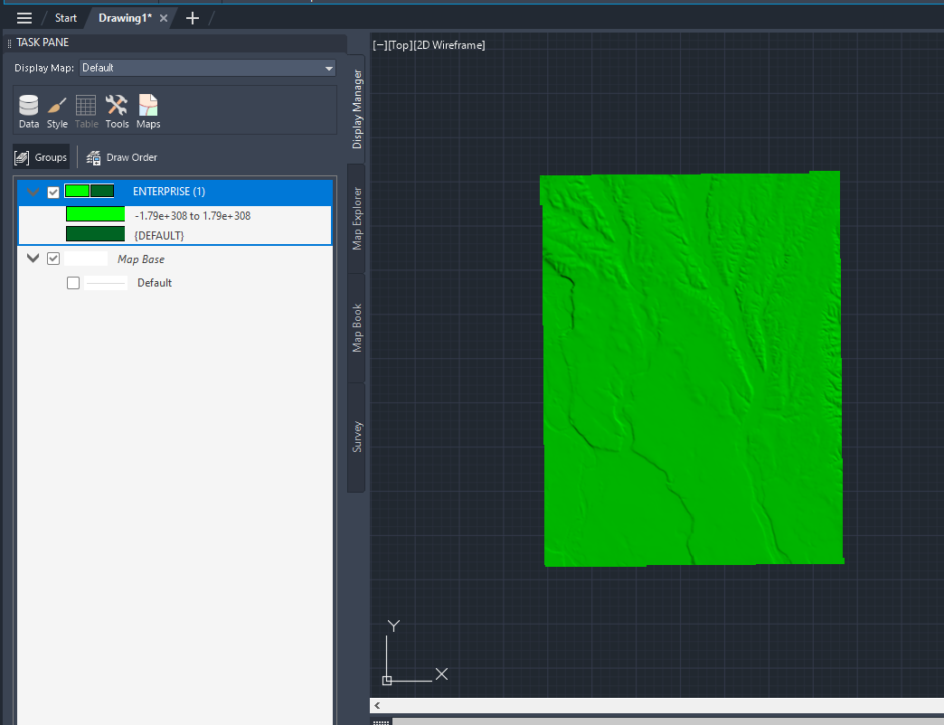 Solved: Problem with tutorial :analyze data: file - connect data - DEM file - not added to a map ...